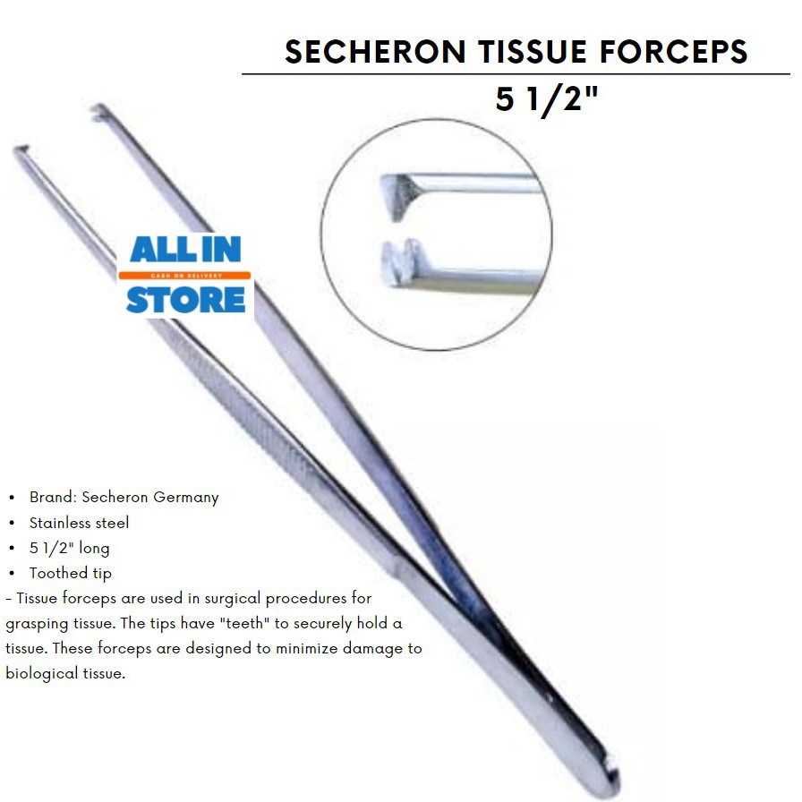 (ALL-Z) SECHERON Tissue Forcep 5 1/2" | Shopee Philippines