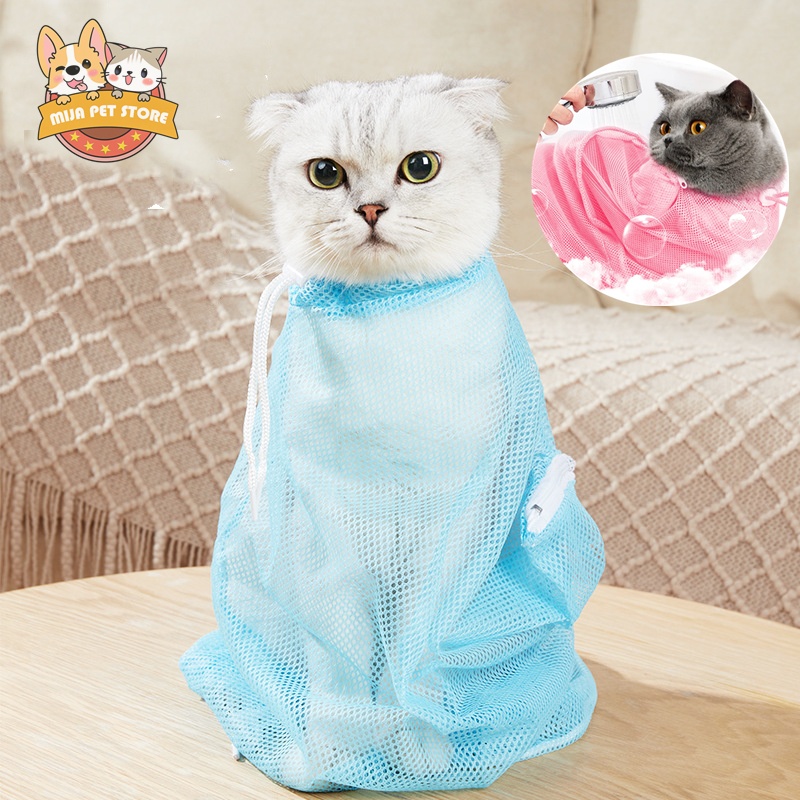 Cat Grooming Bath Bag Cat Hair Care Nails Nail Care Pet Care net bag ...