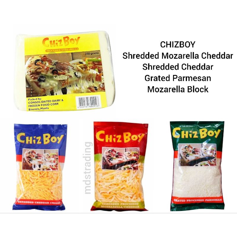 Chizboy Processed Cheese Cheddar Mozarella Block Grated Parmesan ...