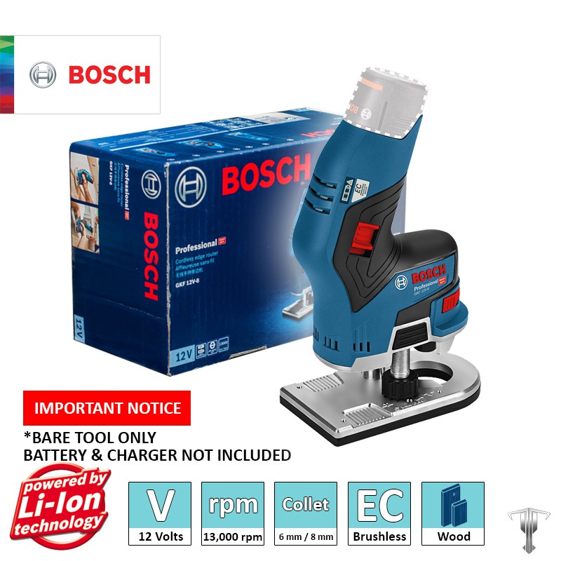 Bosch GKF 12V-8 Professional 12V Brushless Cordless Trim Router (Bare ...