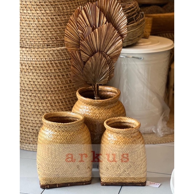 Native handwoven bamboo vase | Shopee Philippines