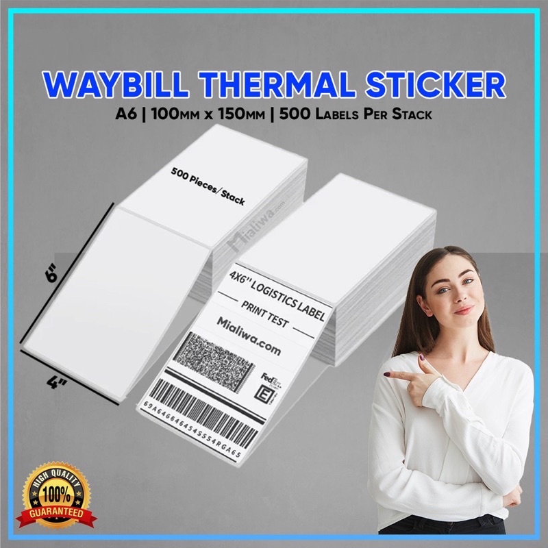 Waybill Thermal Sticker Paper Fanfold (500 Pcs) Labels Per Stack ...
