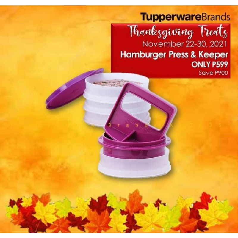 Tupperware Hamburger Press & Keeper Set | Shopee Philippines