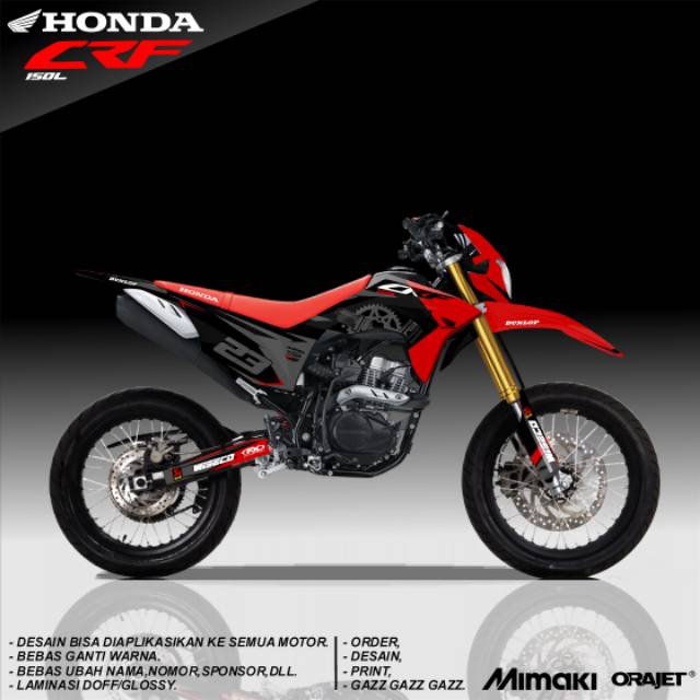 Crf 150L red black Motorcycle full body Decal sticker | Shopee Philippines