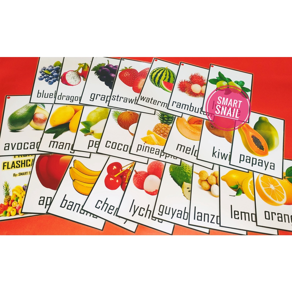 Laminated Flashcards- FRUITS | Shopee Philippines