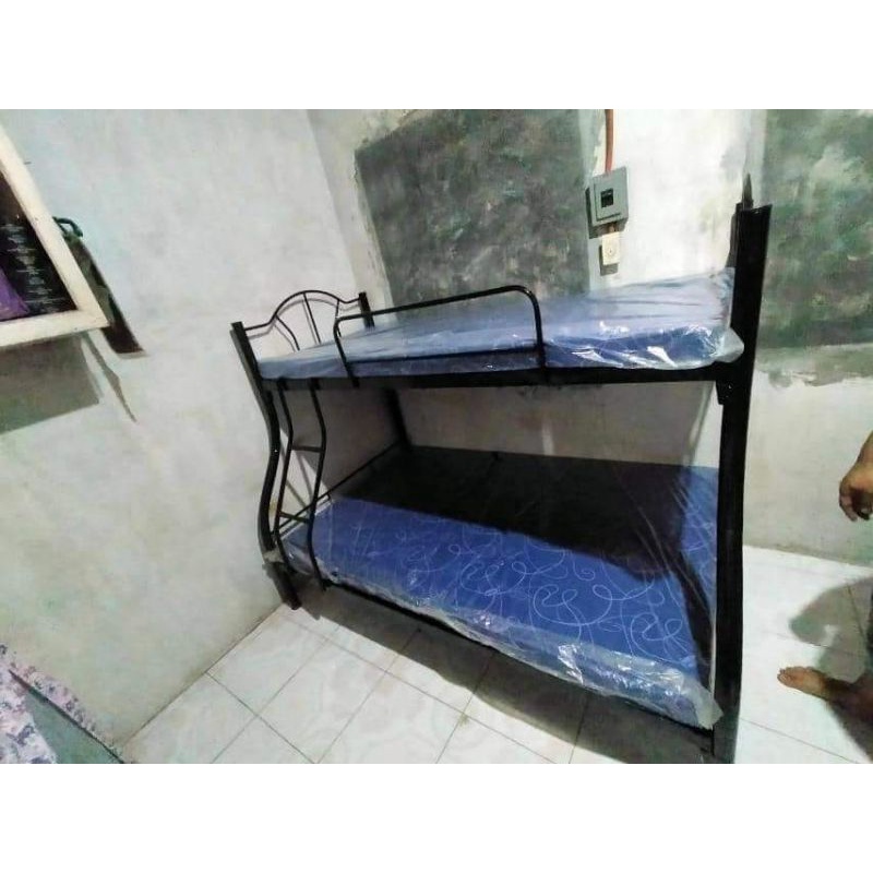 R-type bunk bed with uratex foam set ( double size lower bed ) | Shopee ...