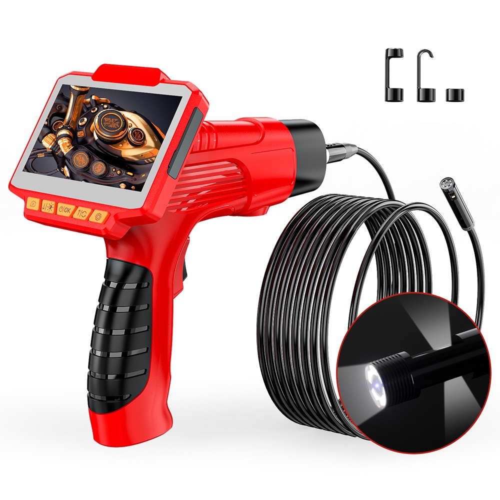 Triple Lens Endoscope Camera 1080P 4.3" HD Snake Borescope Inspection ...