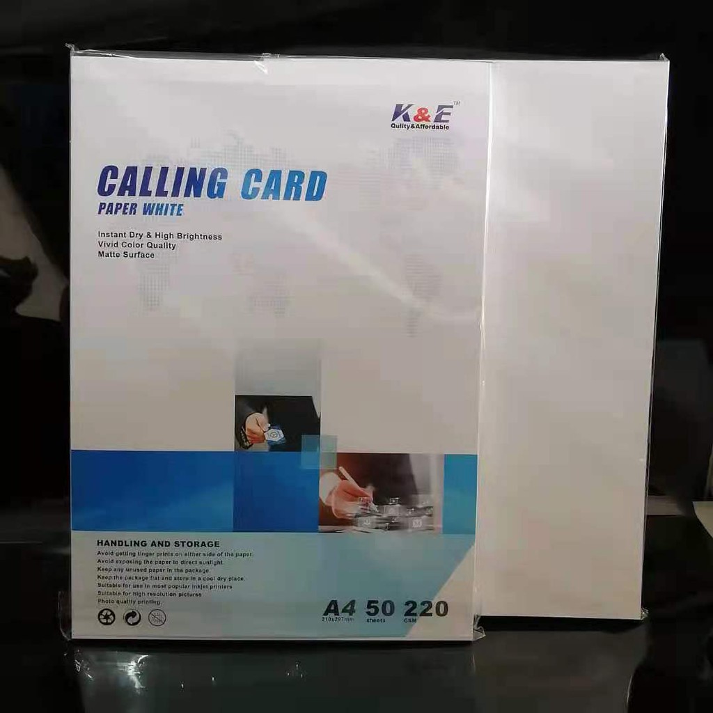 Calling Card Paper 220gsm A4 size (50sheets per pack) DOUBLE SIDED ...