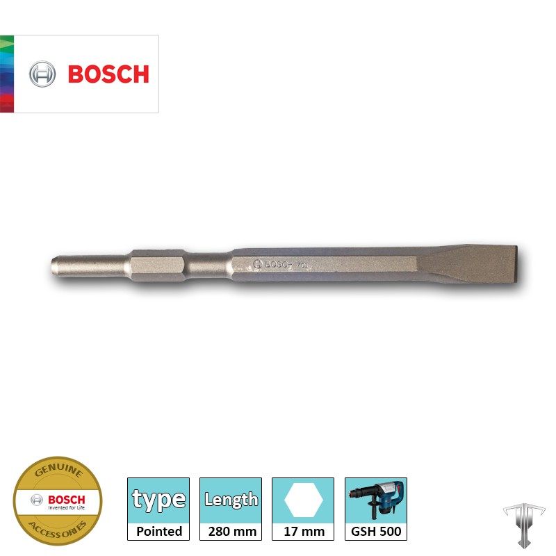 Bosch 2608684885 Hex Shank Flat Chisel 17 mm x 280 mm | Shopee Philippines