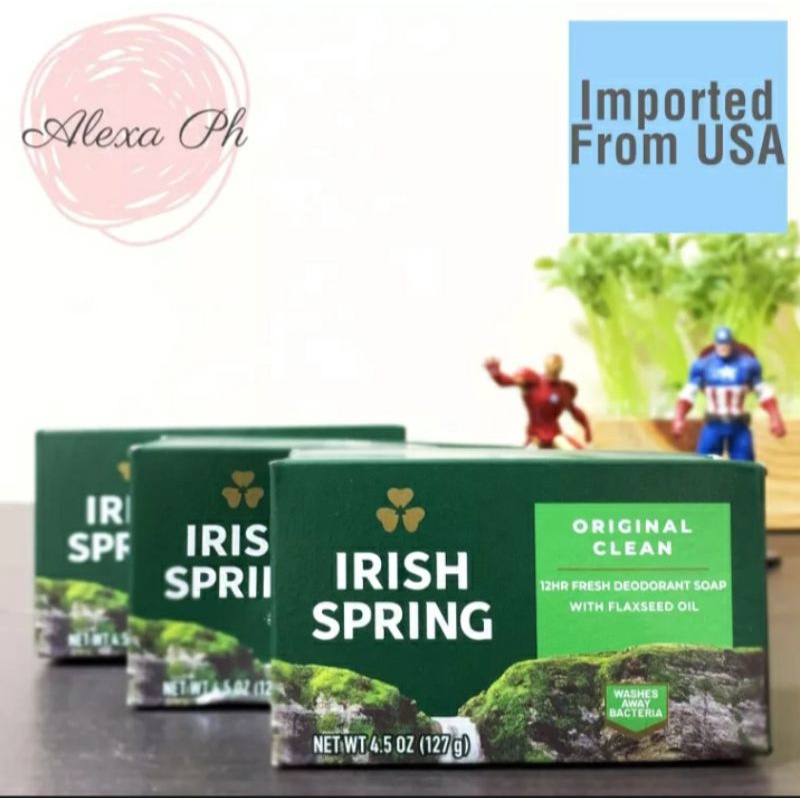 Irish Spring ORIGINAL CLEAN With Flaxseed Oil Deodorant Bar Soap Pack ...