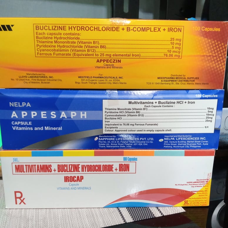 APPECZIN Vitamins and Minerals [Buclizine Hydrochloride + B- Complex ...