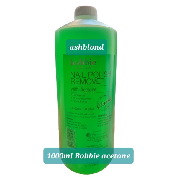 1000ml or 1liter Bobbie Green acetone Classic Manicure Pedicure NAILs ...