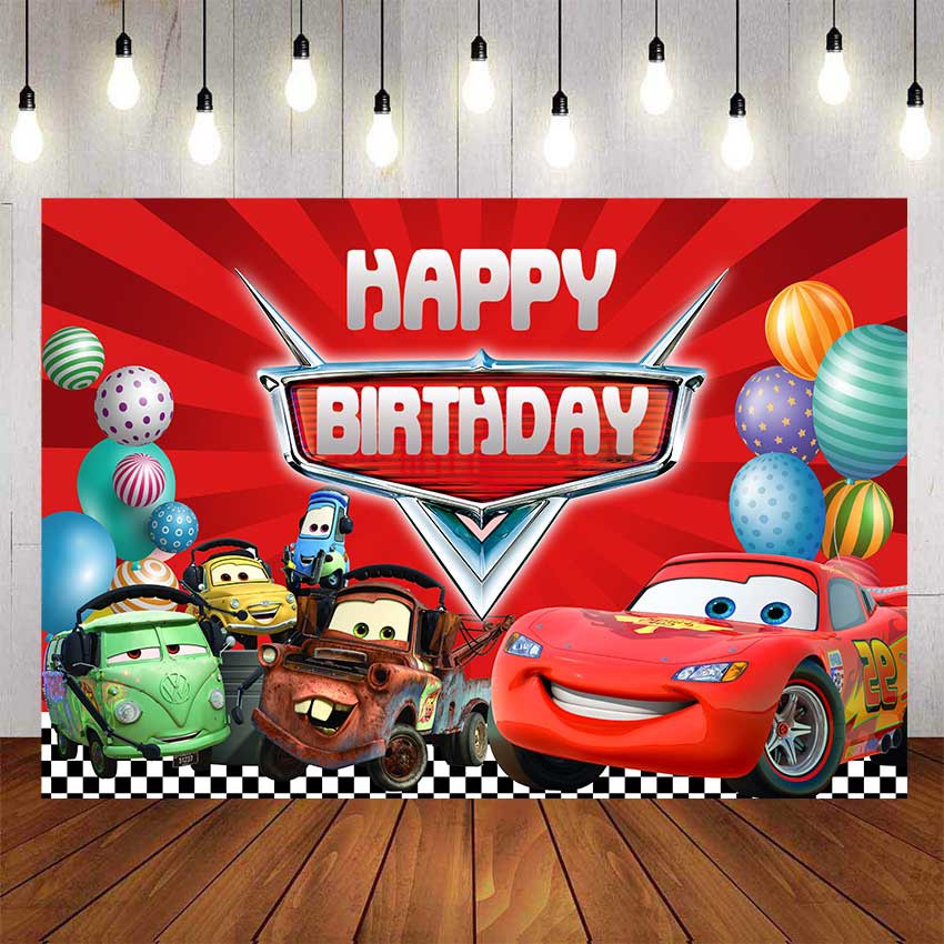 Cars Balloons Birthday Backdrop For Children Photography Baby Shower ...