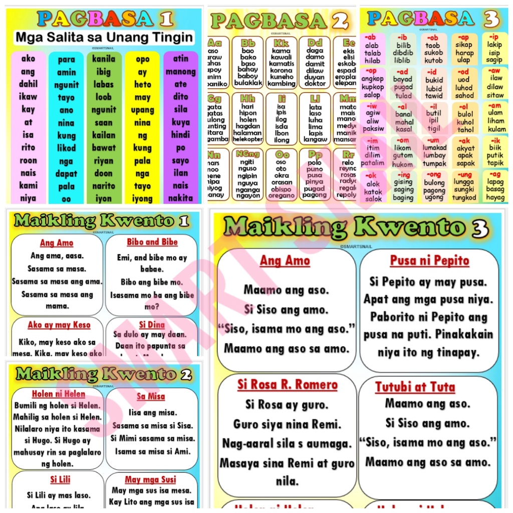 Reading PAGBASA Laminated Educational Chart A4 size presyo ₱19