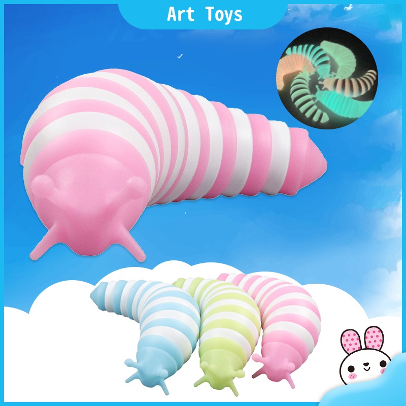 Luminous Fidget Slug Toy Caterpillar Educational Vent and Decompression ...