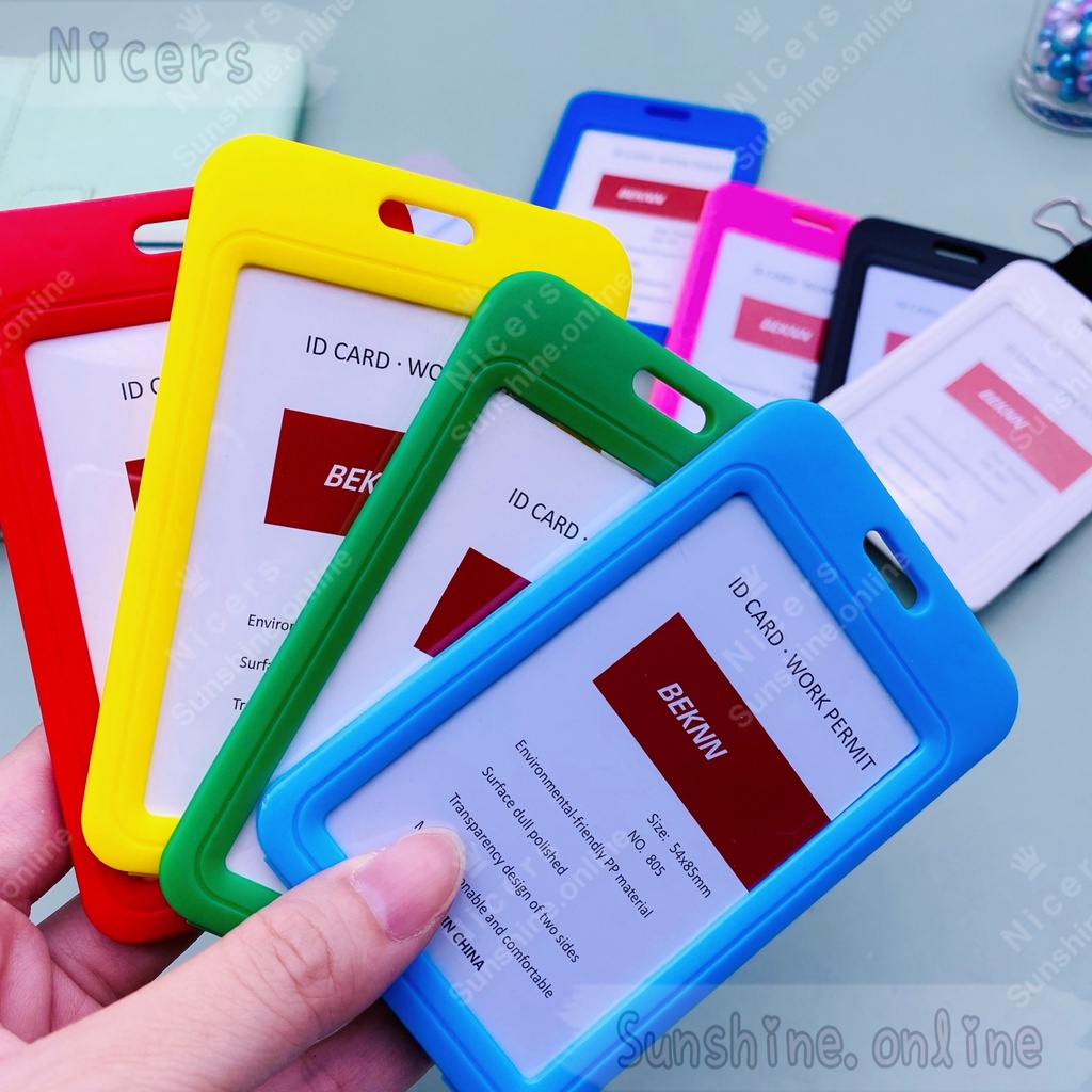 Colorful Plastic ID Card Work Permit Case Holder #805 | Shopee Philippines