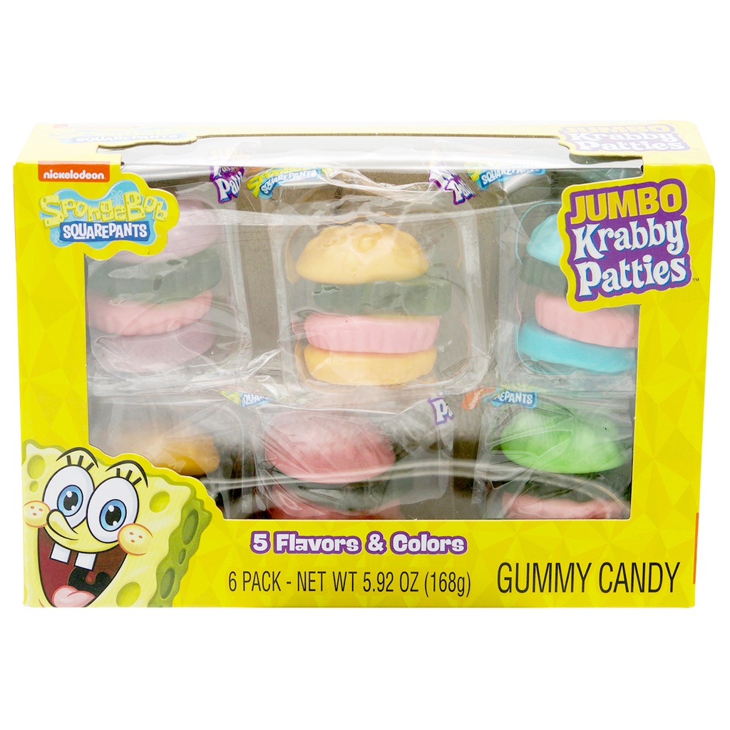 Frankford Spongebob Squarepants Jumbo Krabby Patties Gummy Candy 6 Pack Shopee Philippines