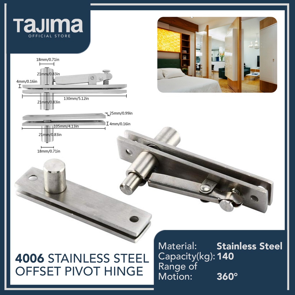 360 Degree Rotating Concealed Pivot Hinge | Shopee Philippines