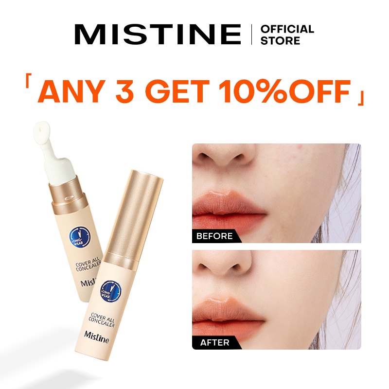 MISTINE Liquid Concealer Flawless Glaze Silky Creamy Natural Shade Long ...