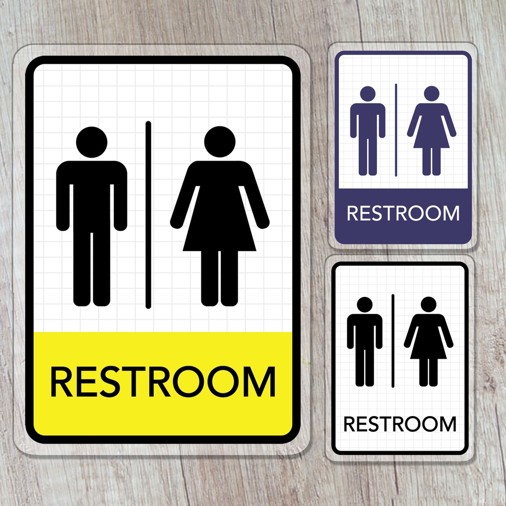 Restroom Door Sign | Laminated Signage | Sign Board | Shopee Philippines