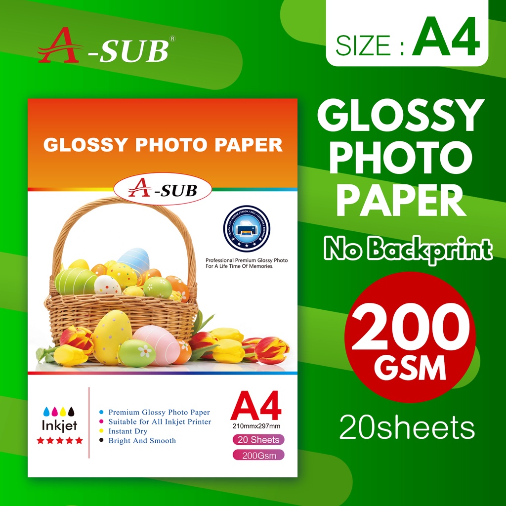 Photo Paper GLOSSY NO BACK PRINT A4 Size 200GSM Shopee Philippines