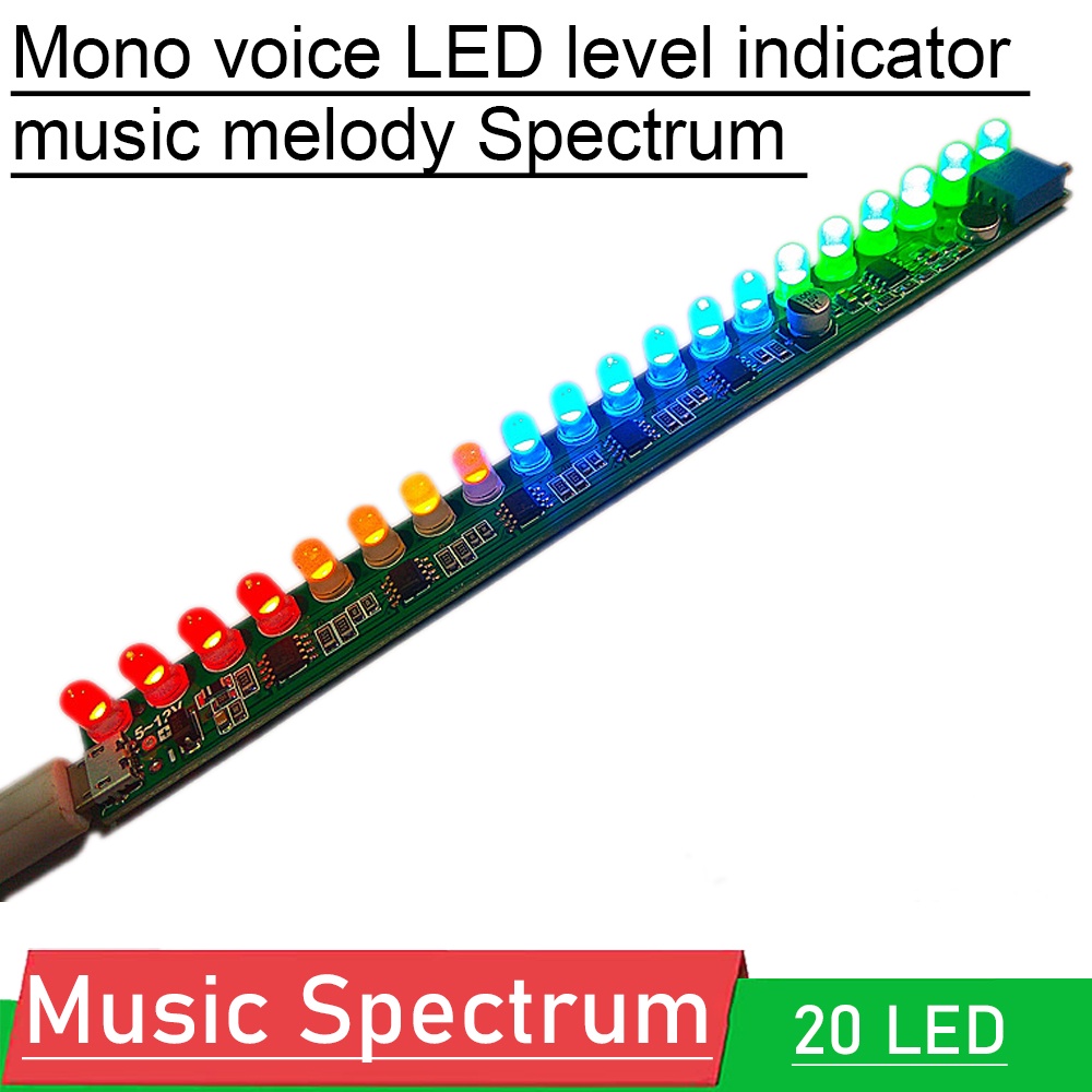 DYKB DC 5V-12V Mono voice LED level indicator music melody light audio ...