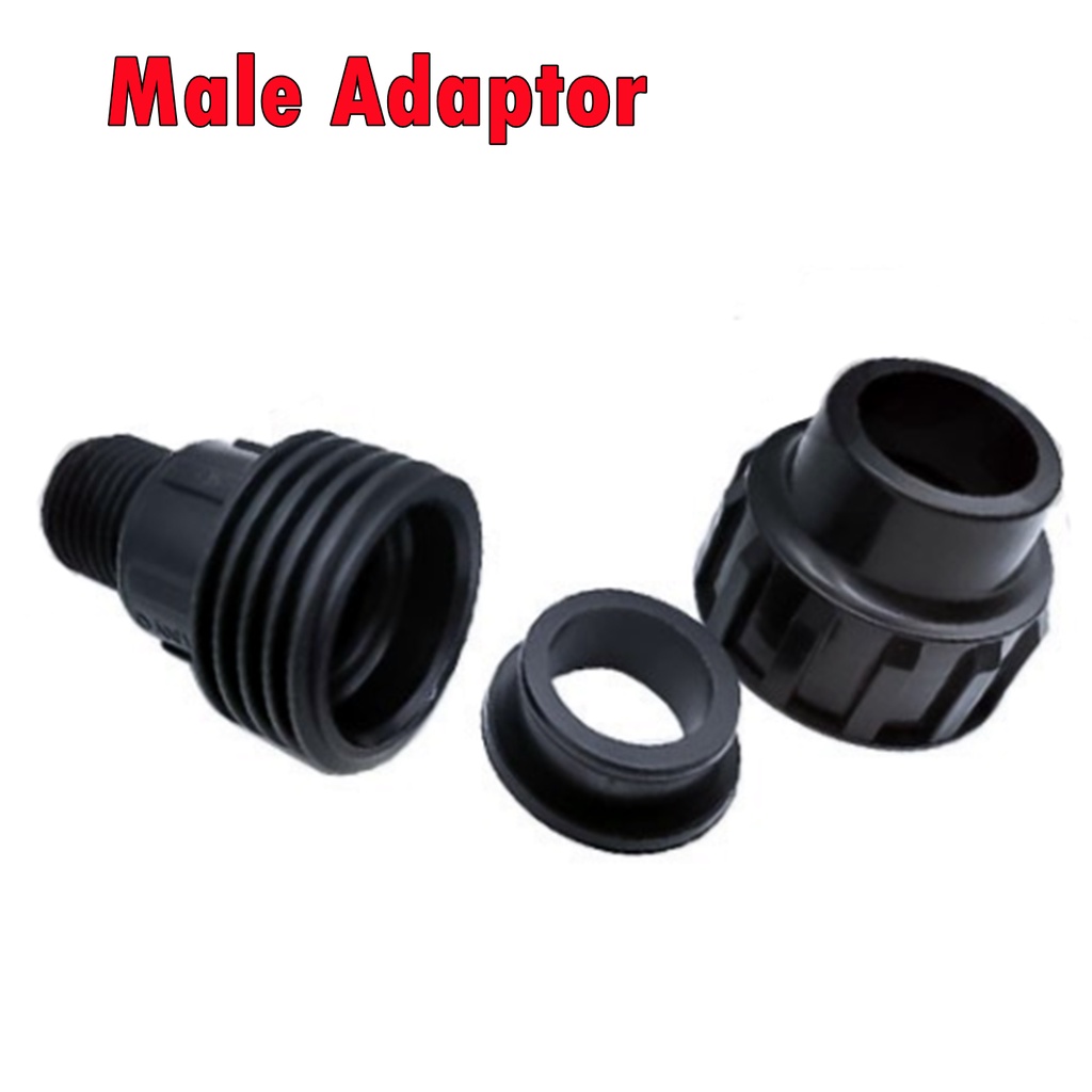 PE Compression Fittings Black MALE ADAPTER (1/2' to 1) | Shopee Philippines