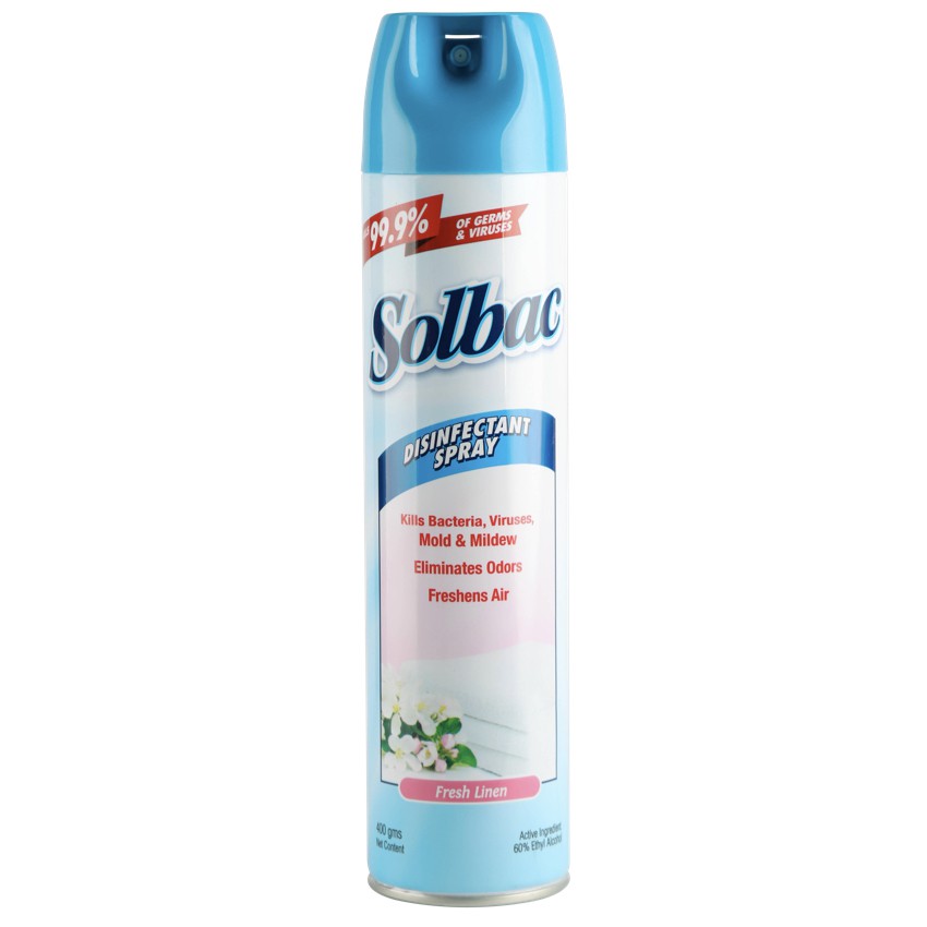 Solbac Fresh Linen Disinfectant Spray 400g | Shopee Philippines