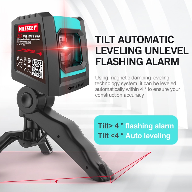 Mileseey L52G Green Cross Laser Level, USB Rechargeable Self-leveling ...
