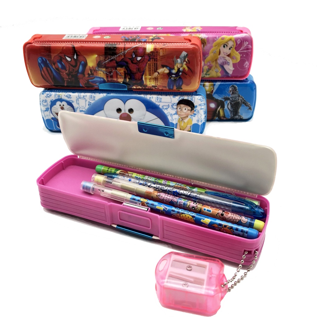 Cartoon character Pencil case set lata (2 layer ) | Shopee Philippines