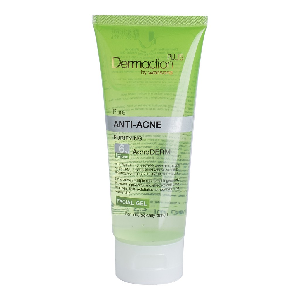 Dermaction Plus By Watsons Pure Anti-Acne Purifying Facial Gel 100ml ...