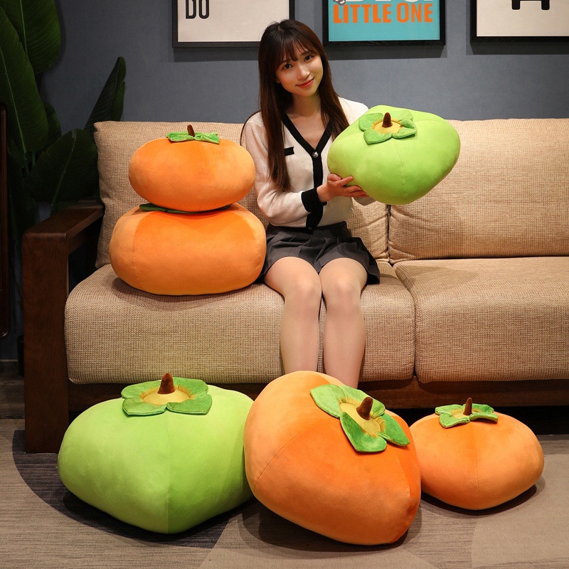 Persimmon Pillow Fruit Plush Pillow Simulation Persimmon Cushion ...