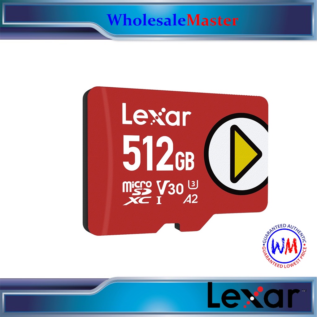 Lexar PLAY micro sd SDXC 512GB UHS-I Card LMSPLAY512G-BNNNG A2 U3 V30 ...