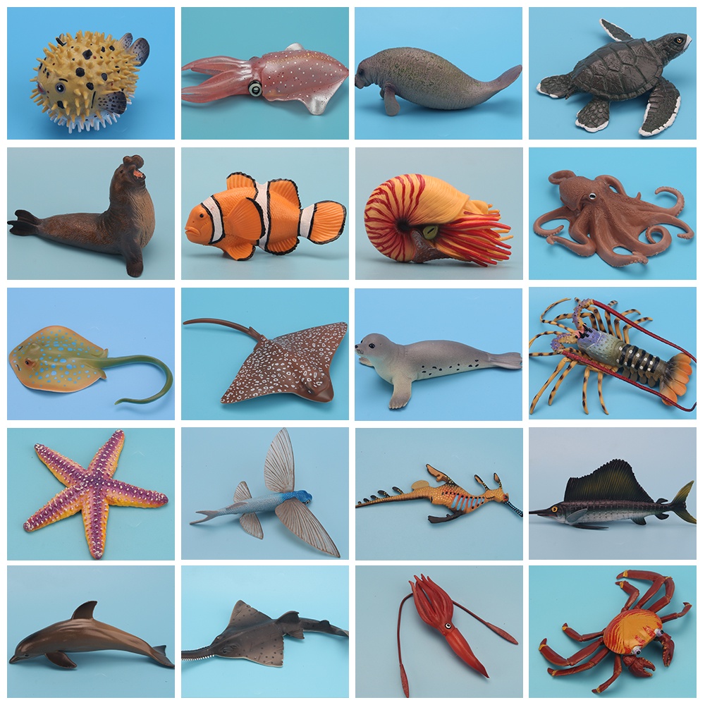 Solid Simulation Sea Ocean Marine Animals Model Action Figure Figurines ...