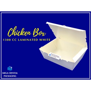 Trigem Meal Box 1300cc Chicken Box Laminated White ( 25 Pcs. Per Pack ...