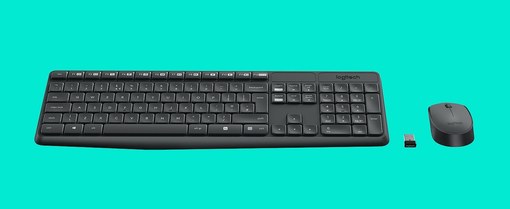 Logitech MK235 Wireless Keyboard and Mouse Combo for Windows, 2.4 GHz ...