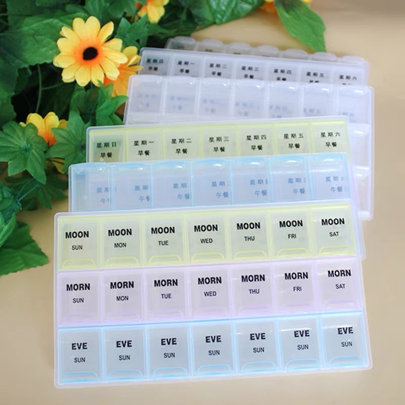 Medication Storage Box Weekly Mini Medication Organizer 7 Day 21 Slots ...