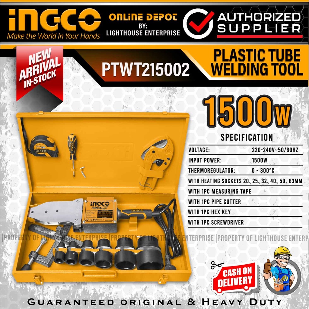 INGCO Industrial 1500W Fusion Machine/Plastic Tube Welding Tool ...