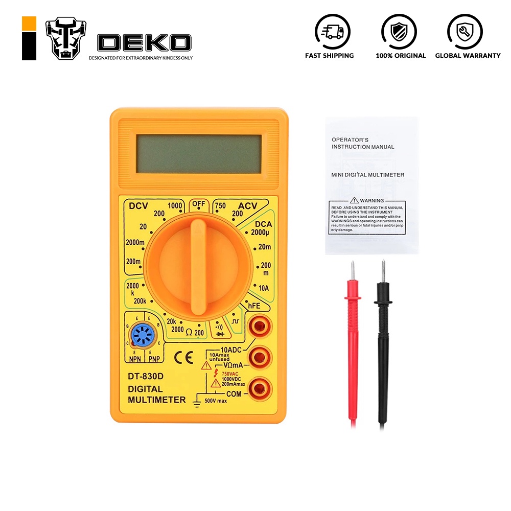 Deko Gj116 Electric Digital Multimeter Tester | Shopee Philippines