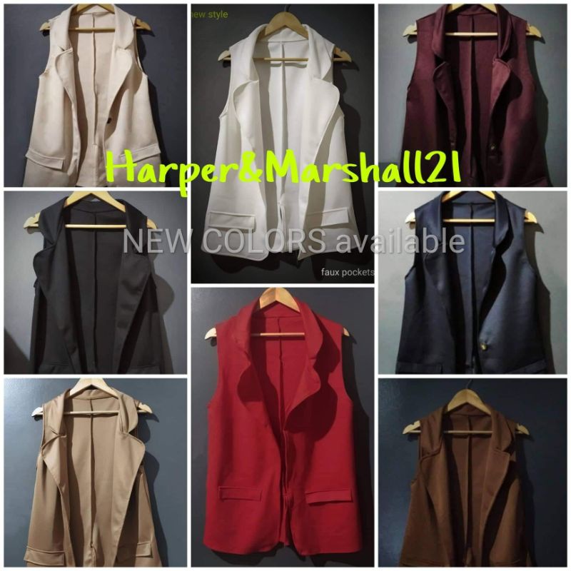 Sleeveless Long Vest | Shopee Philippines