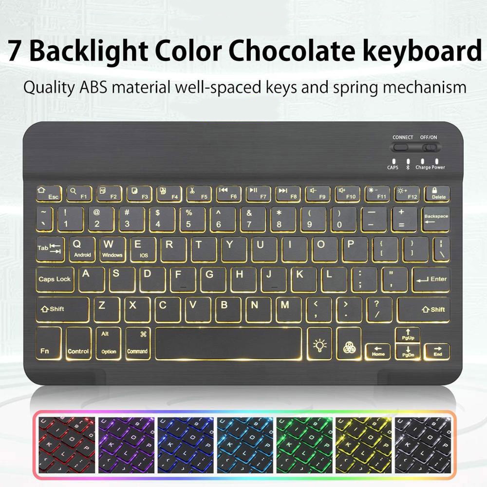 10 inch Wireless bluetooth backlit keyboard lightweight portable ...