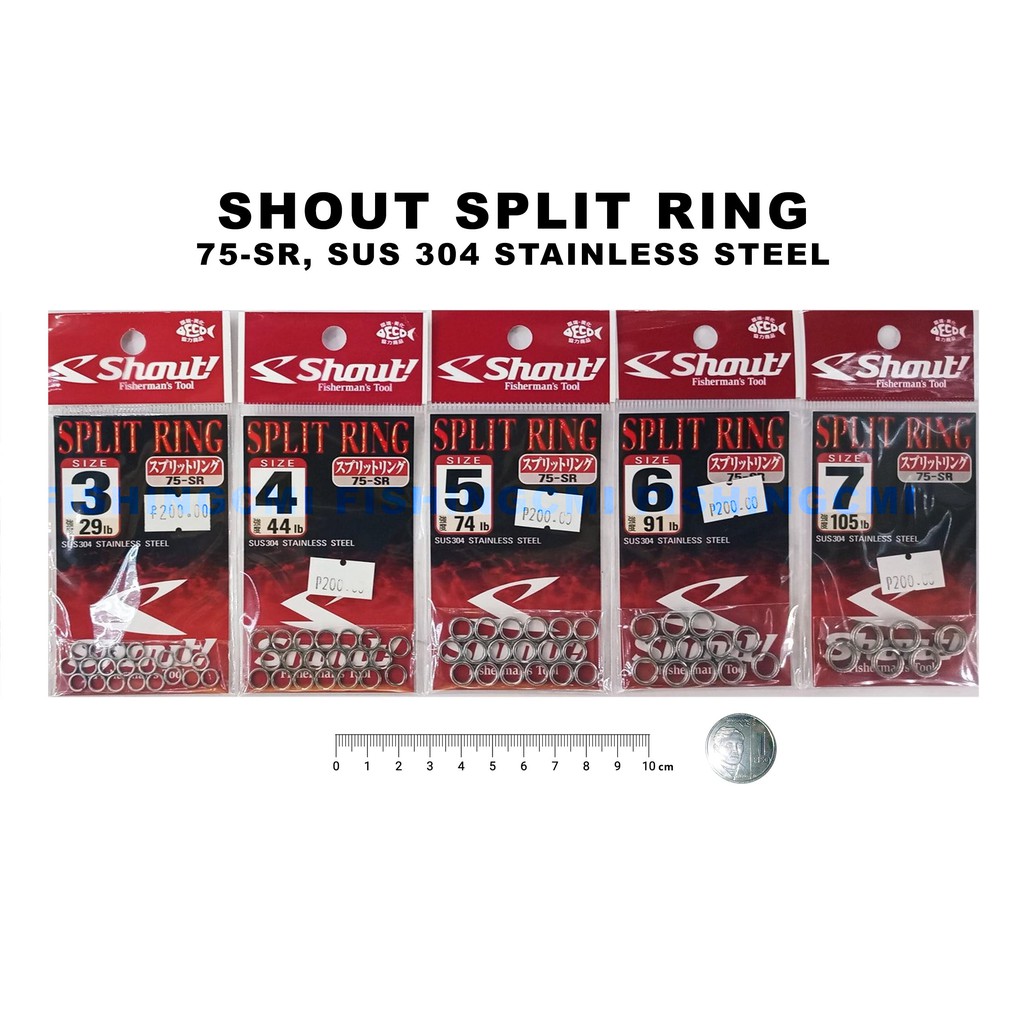 SHOUT SPLIT RING stainless steel quality jigging tackle japan | Shopee ...