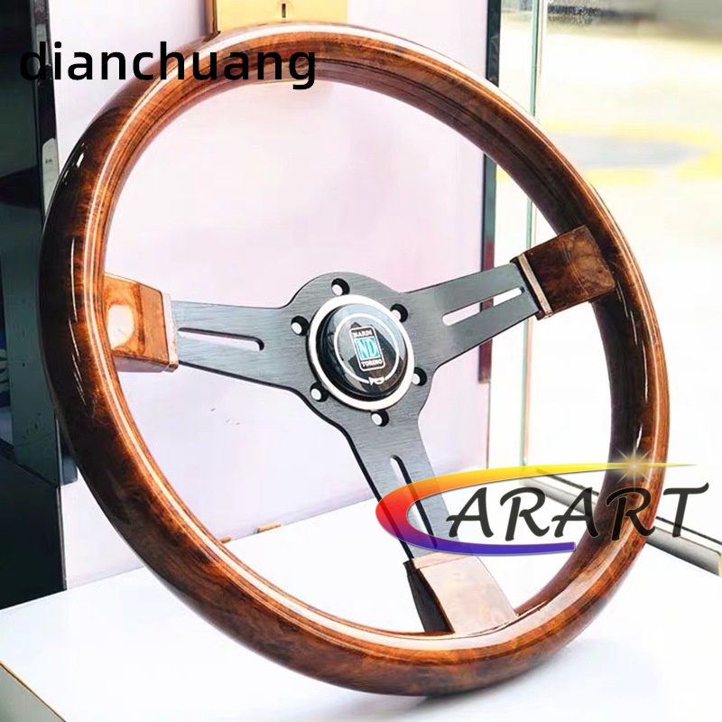 Racing Universal Steering Wheel Imitation wood material Retro style 3 ...