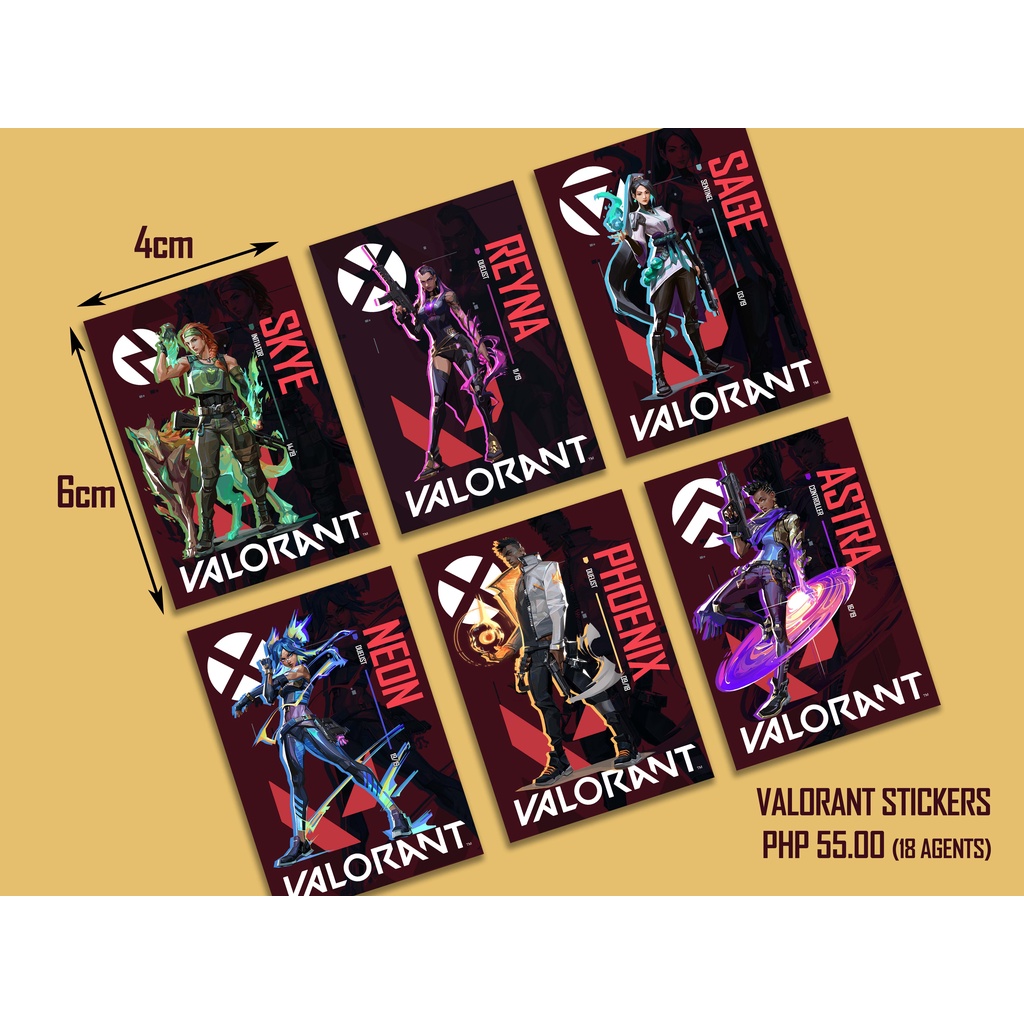 Valorant Stickers set of 18 Agents (Matte) | Shopee Philippines
