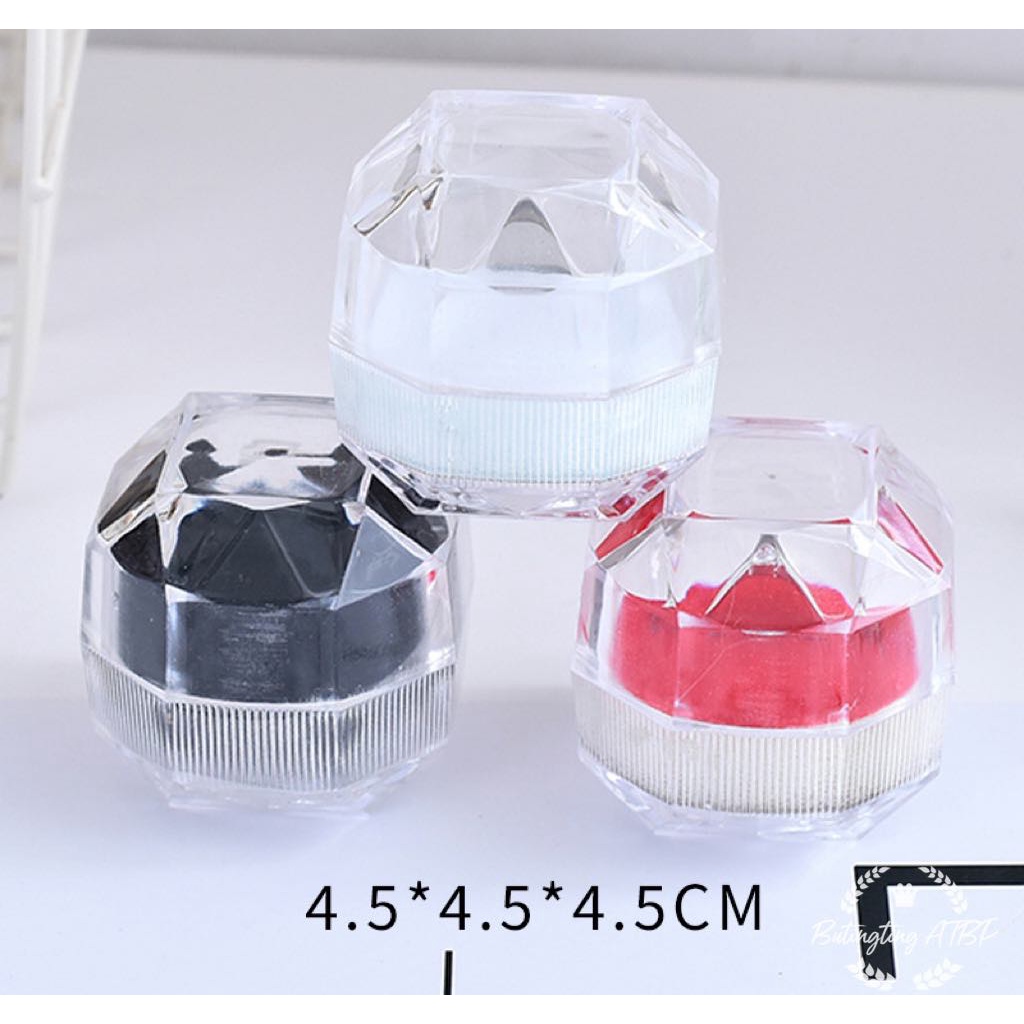 Acrylic Crystal Clear Ring Box Transparent Jewelry Wedding Engagement ...