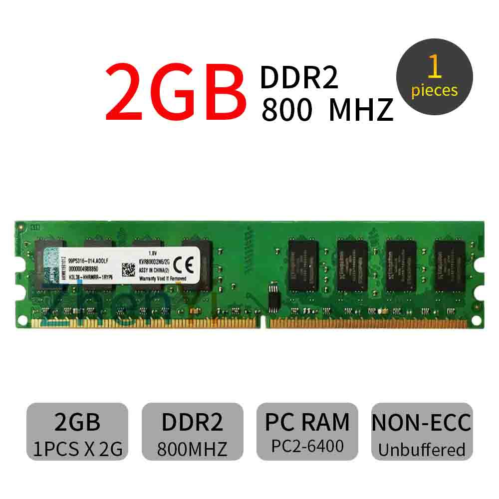 COD Kingston 2GB DDR2 800MHz PC2-6400 240Pin CL6 Desktop Memory ...