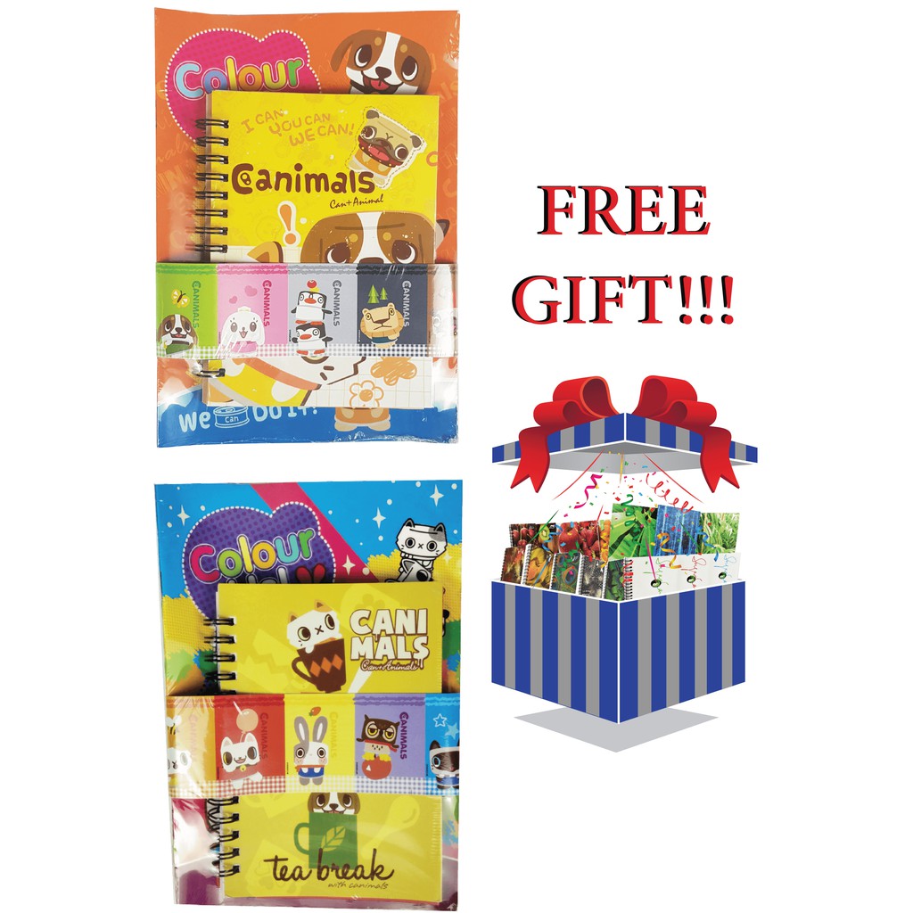Canimals Notebook Bundle (A5 Colouring book + A6 Notebook) | Shopee ...