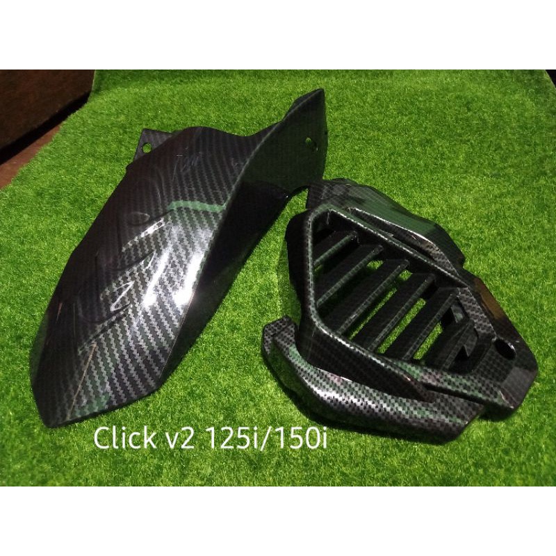 Carbon tire hugger/radiator cover honda click gc v2/click version 1 ...