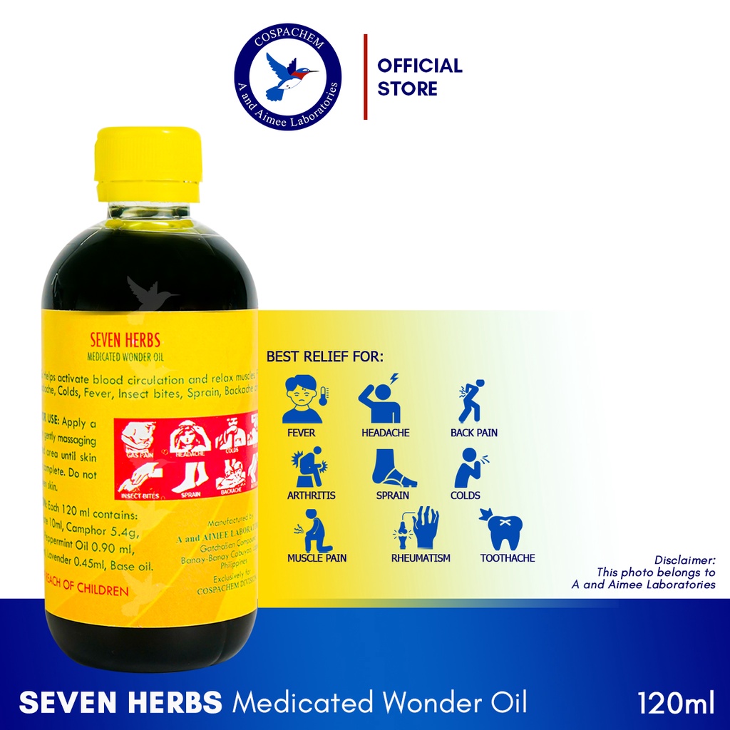 Cospachem Seven Herbs Medicated Wonder Oil presyo ₱495
