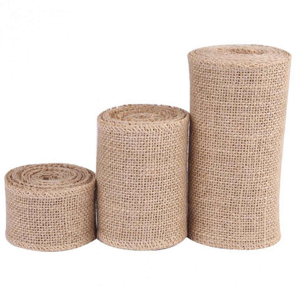 Wedding jute fabric Crafts tablecloth natural jute ribbon bows Wrapping ...